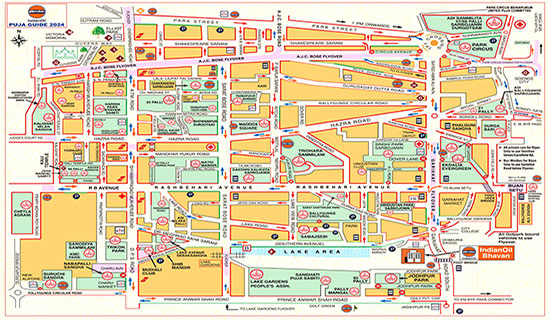 Durga Puja Pandal Route Maps Kolkata 2025 | Complete North & South Guide